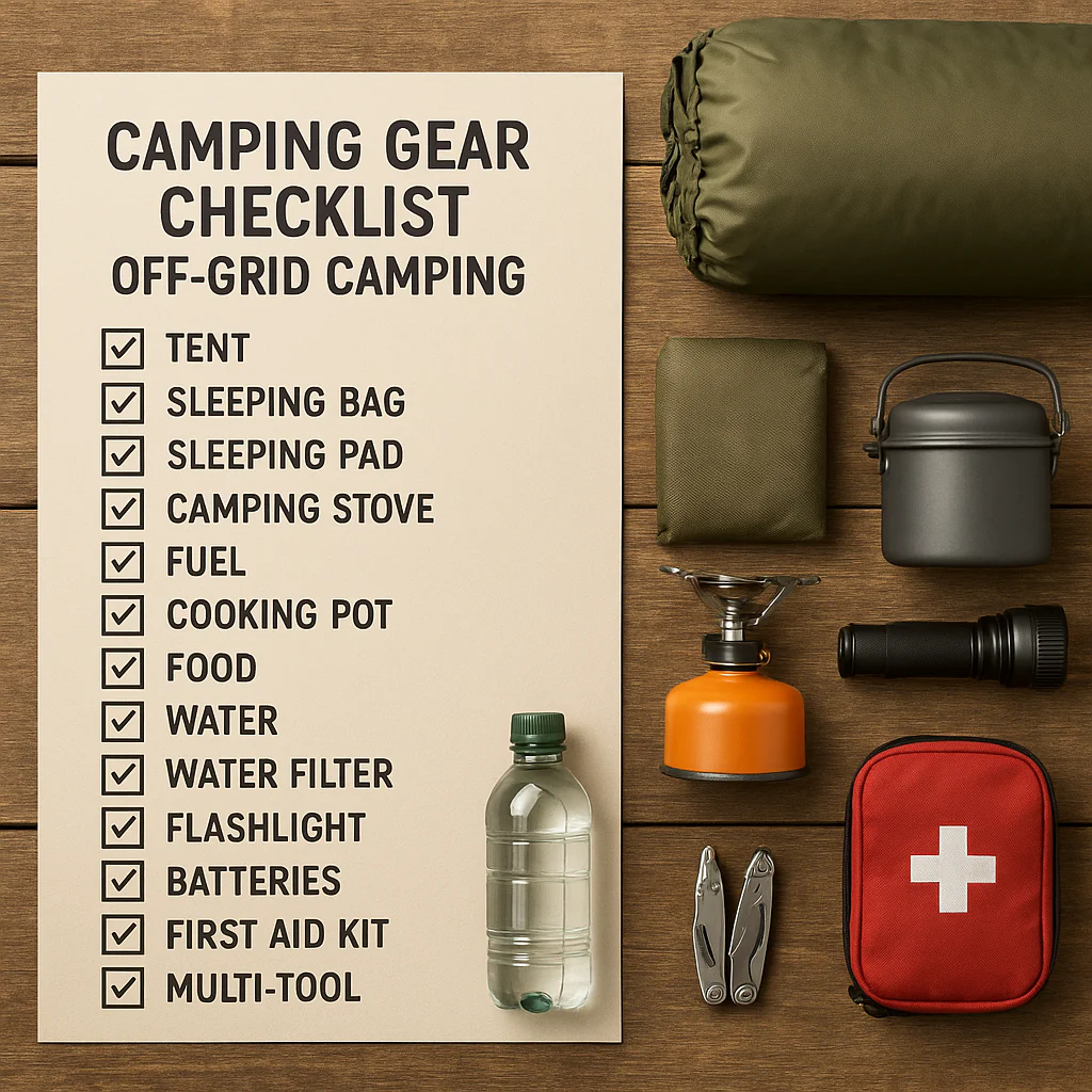 🏕️ The Ultimate 50-Item Camping Checklist for Off-Grid Camping (2026 ...